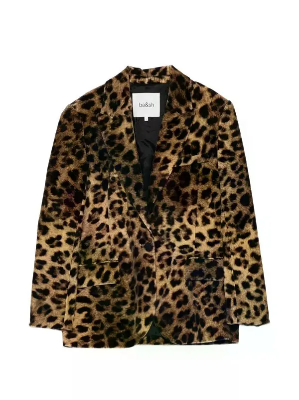 Ba&sh Leopard Print Single-breasted Jacket