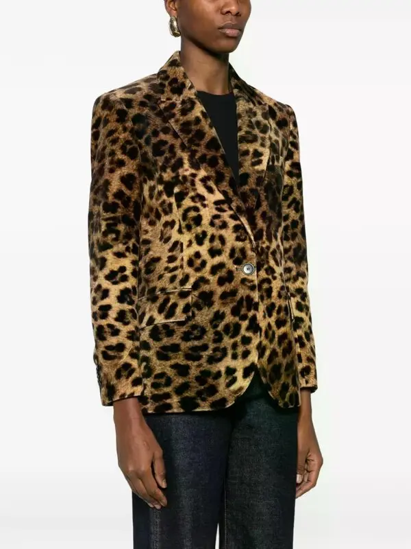 Ba&sh Leopard Print Single-breasted Jacket
