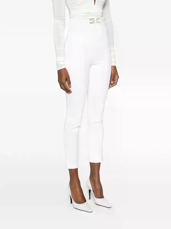 Elisabetta Franchi High-waist Straight Leg Trousers - White