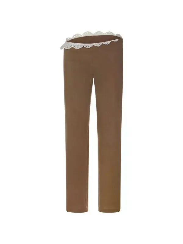 Magda Butrym Lace-trim Trousers - Brown