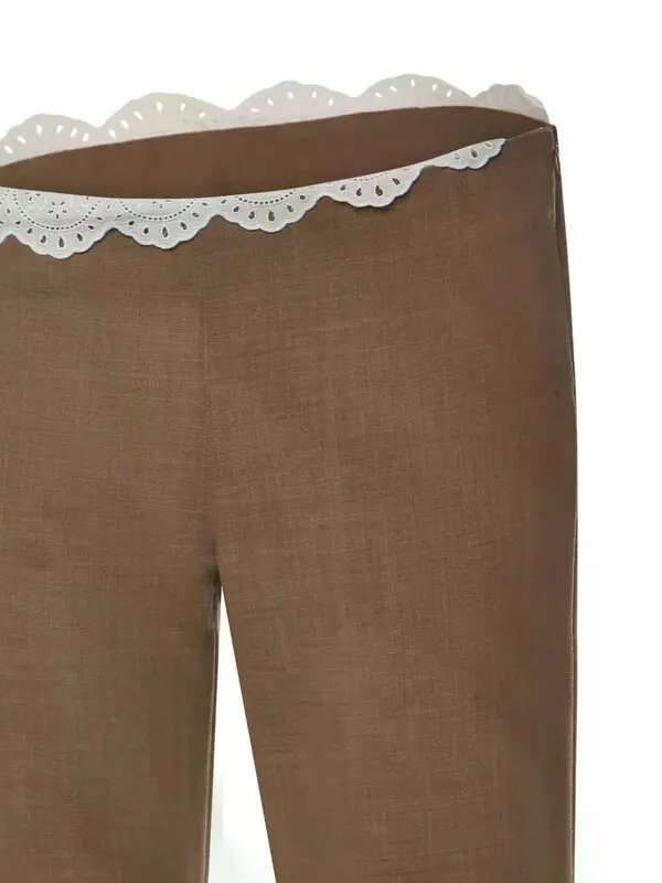Magda Butrym Lace-trim Trousers - Brown