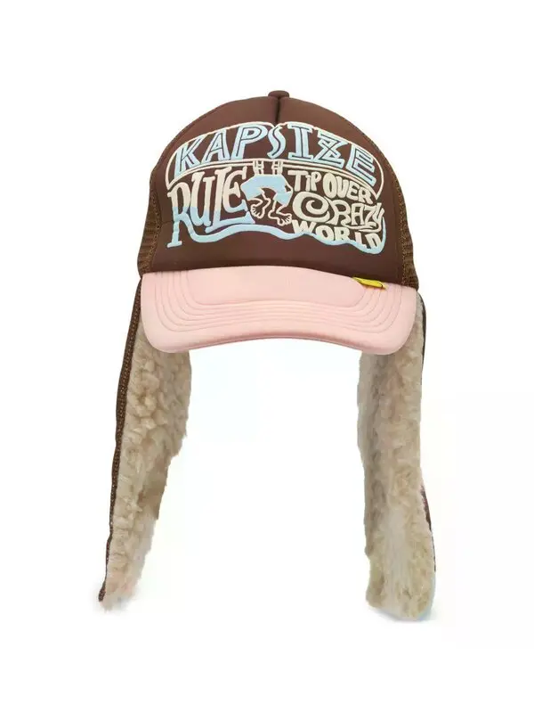 Kapital Printed Shearling Trapper Hat - Brown