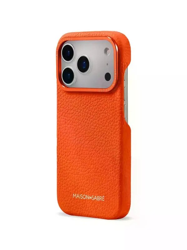MAISON DE SABRE Leather Iphone 17 Pro Case - Orange