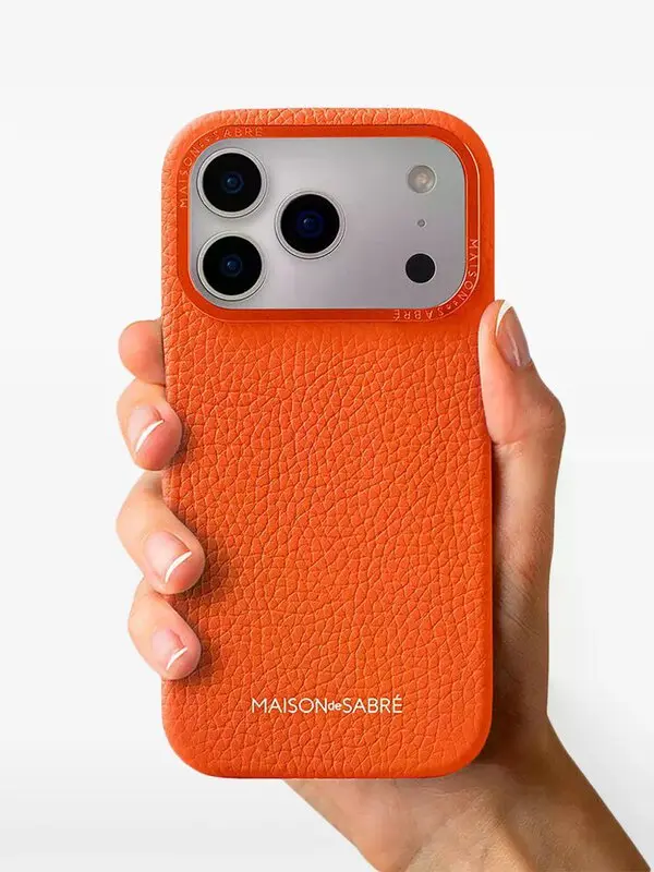 MAISON DE SABRE Leather Iphone 17 Pro Case - Orange
