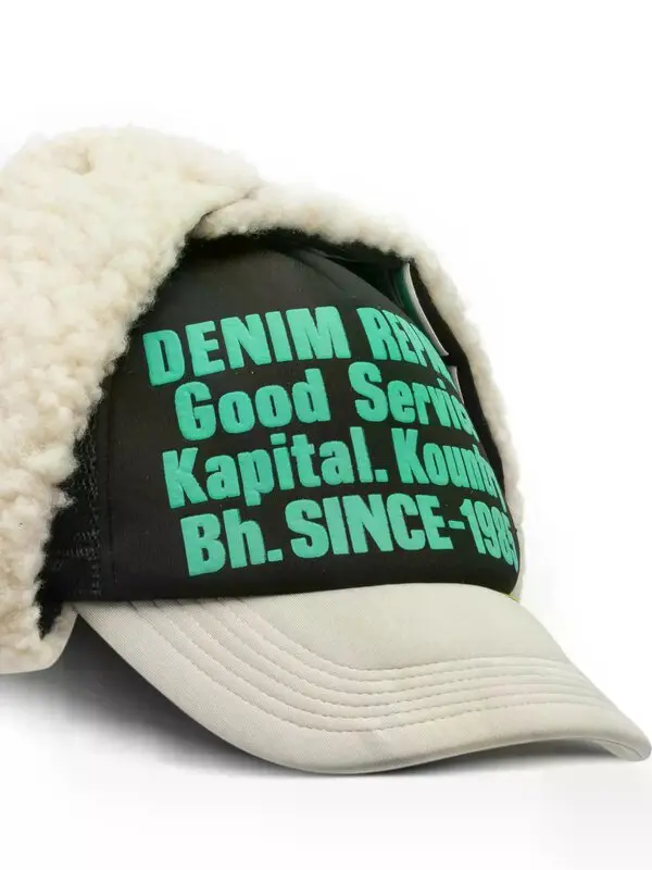 Kapital Printed Faux-fur Hat - Black