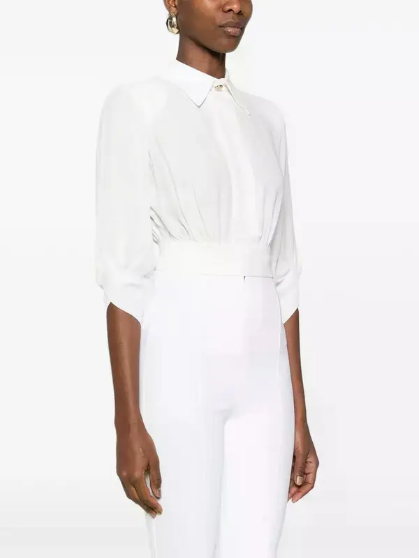 Elisabetta Franchi Collared Open-back Blouse