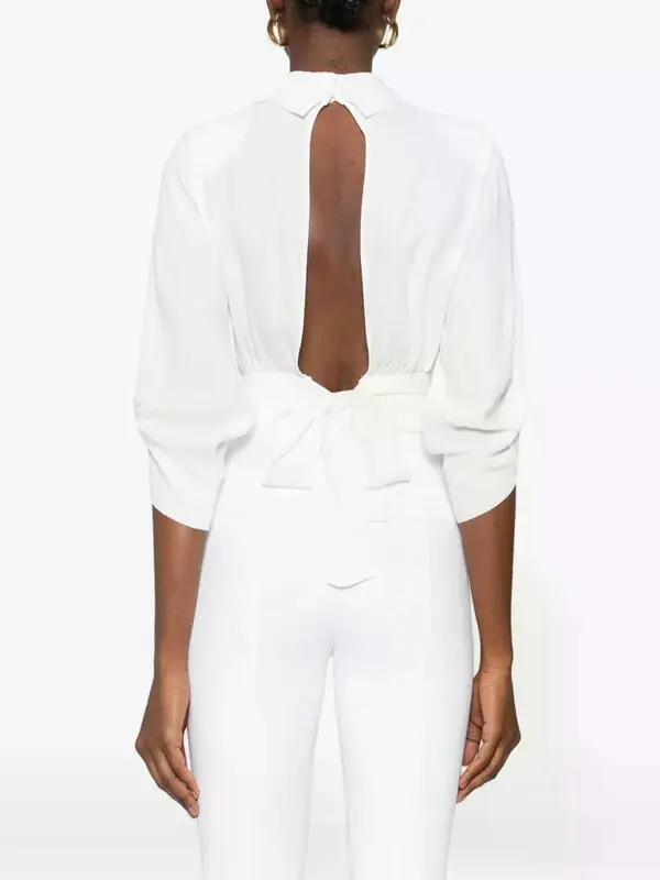 Elisabetta Franchi Collared Open-back Blouse