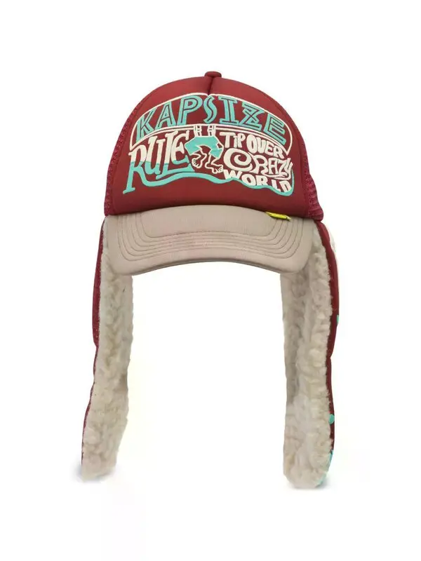 Kapital Graphic Shearling Hat - Red