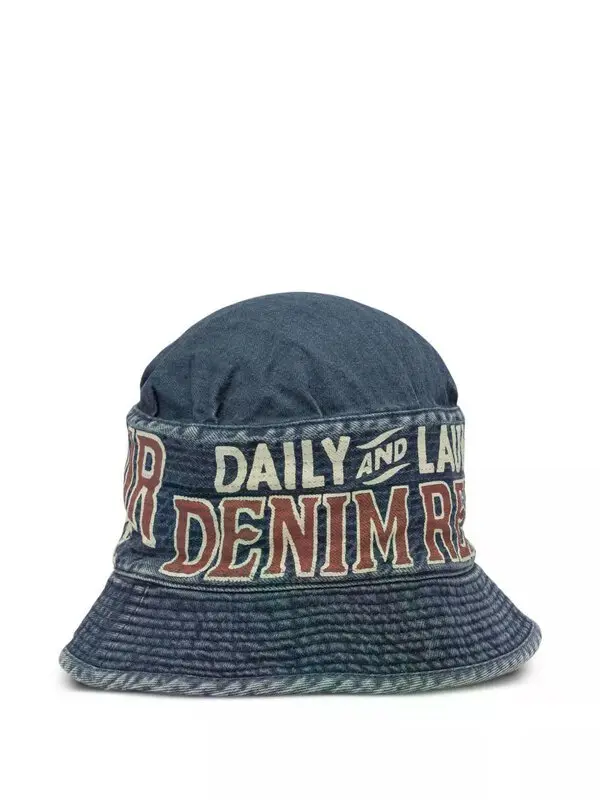 Kapital Lettering Detail Bucket Hat - Blue
