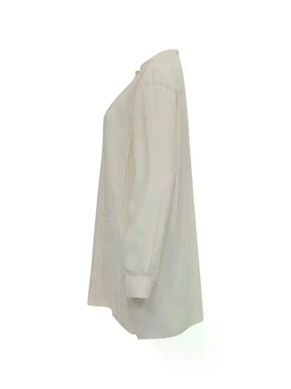 Chloé Embroidery-trimmed Long-sleeve Blouse