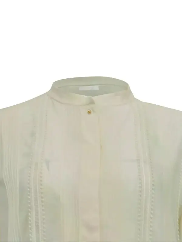 Chloé Embroidery-trimmed Long-sleeve Blouse