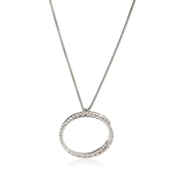 David Yurman Sterling Silver Diamond Infinity Crossover Pendant - Sterling_silver