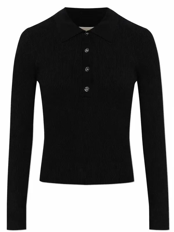Michael Kors Long-sleeved Polo Shirt - Black
