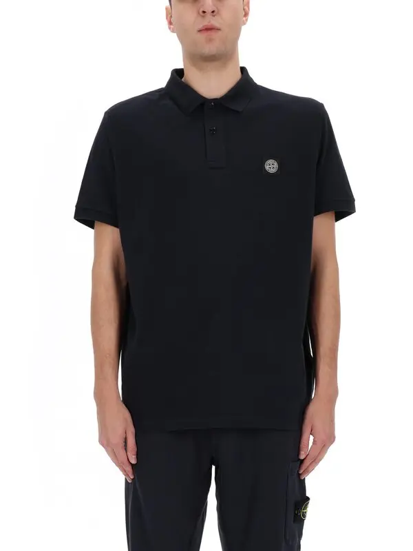 Stone Island Polo With Logo - Blue