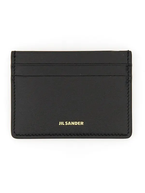 JIL SANDER Leather Card Holder - Black