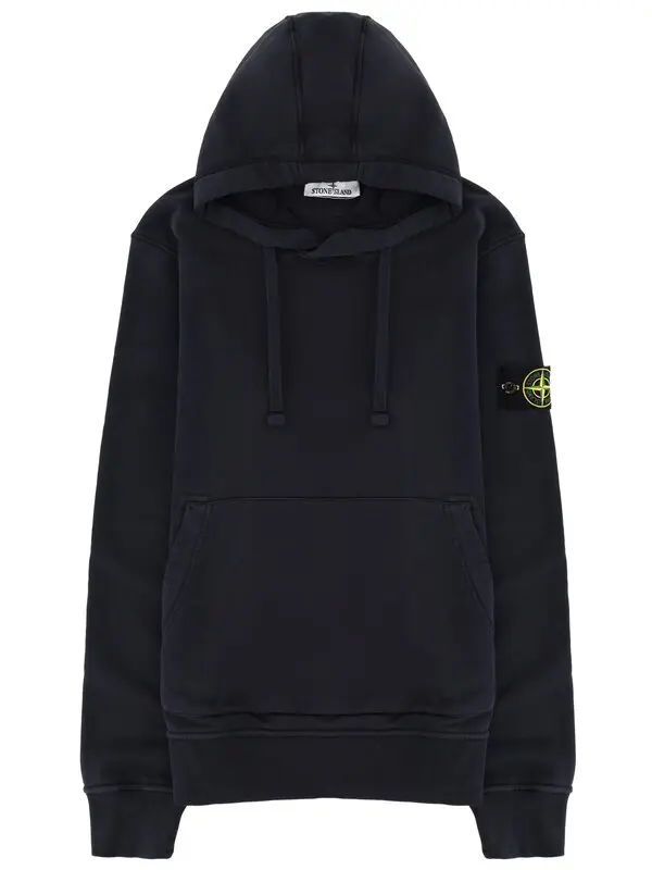 Stone Island Hooded Sweatshirt With Logo - Blue