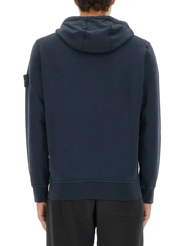 Stone Island Hooded Sweatshirt With Logo - Blue