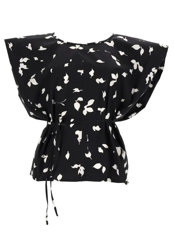 ALYSI Sleeveless Top With Ribbon - Black