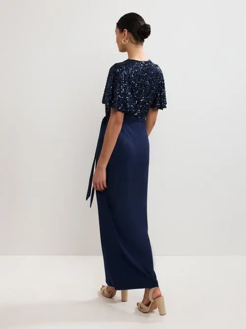 PHASE EIGHT Sequin Wrap Maxi Dress