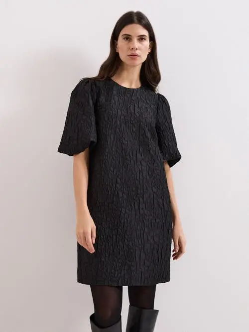 PHASE EIGHT Jacquard Mini Dress - Black