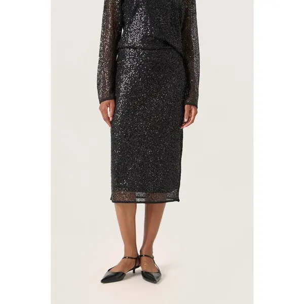 SOAKED IN LUXURY Sladea Sequined Midi Skirt