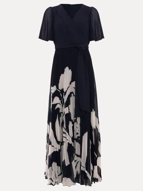 PHASE EIGHT Abigail Floral Print Maxi Wrap Dress - Navy