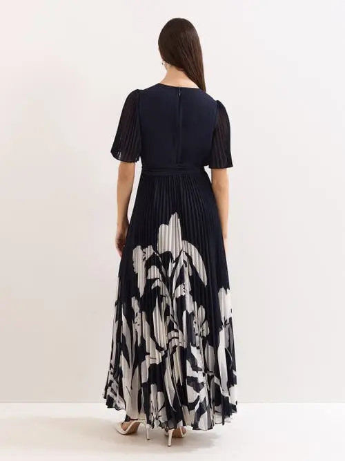 PHASE EIGHT Abigail Floral Print Maxi Wrap Dress - Navy