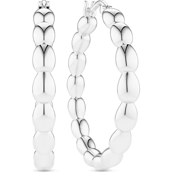 SIF JAKOBS JEWELLERY Goccia Cerchi Pianura Grande Earrings - 925 Sterling Silver