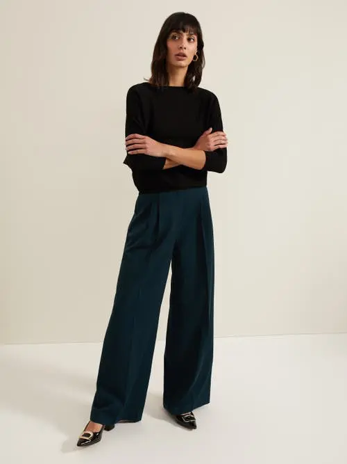 PHASE EIGHT Cristine Slash Neck Knit Jumper - Black