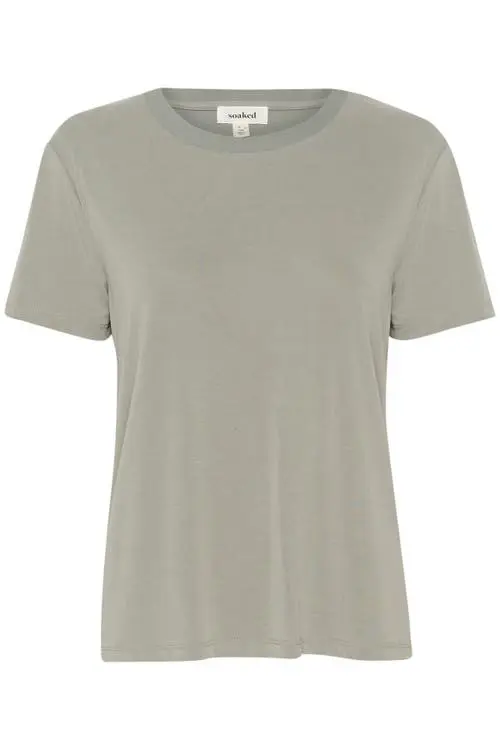 SOAKED IN LUXURY Columbine Short Sleeve T-shirt - Shadow
