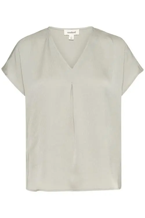 SOAKED IN LUXURY Ioana Short Sleeve V-neck Blouse