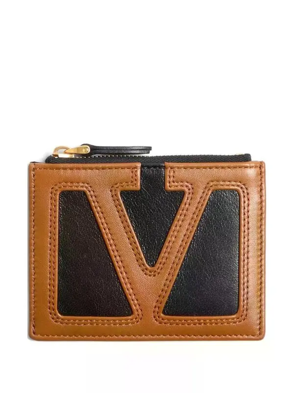 Valentino Garavani Viva Superstar Vlogo Zip Card Holder - Black
