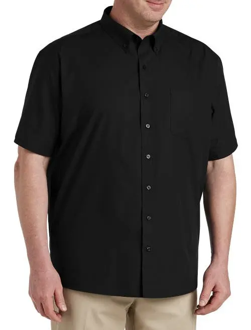 B+T ESSENTIALS Big & Tall Poplin Sport Shirt - Black