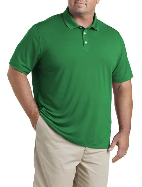 B+T ESSENTIALS Big & Tall Solid Golf Polo Shirt - Green