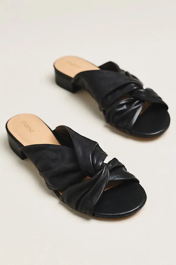 Maeve Twisted Slip-on Sandals - Black