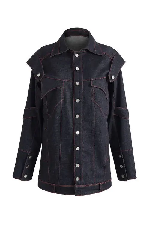 JENDUE Oversize Denim Jacket