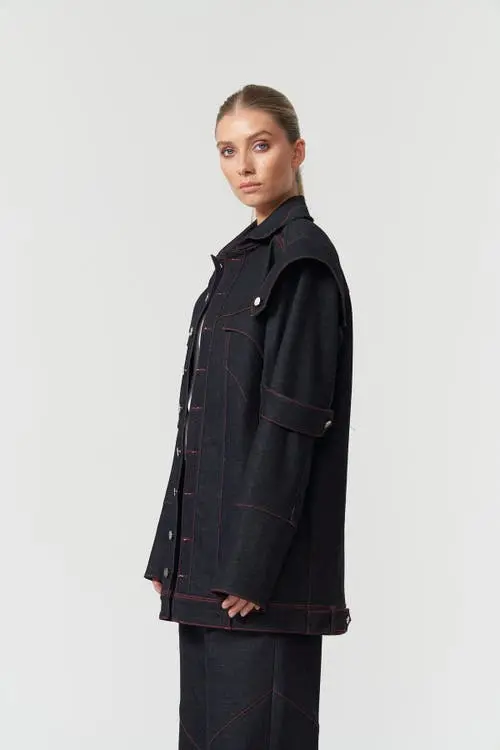 JENDUE Oversize Denim Jacket