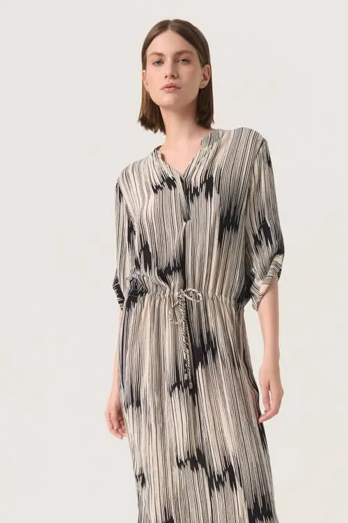 SOAKED IN LUXURY Zaya V-neck Midi Dress