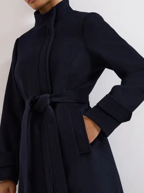 PHASE EIGHT Belted Funnel Neck Coat