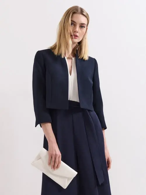 PHASE EIGHT Cropped 3/4 Sleeve Jacket - Navy