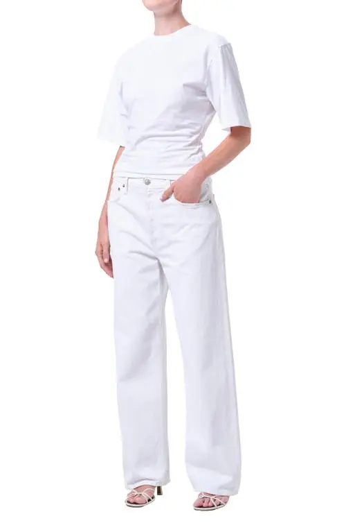 AGOLDE Storey Drape Tee - White