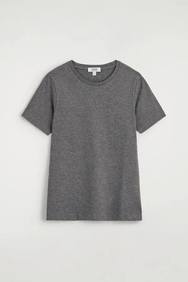 Cos Cotton Crew-neck T-shirt - Gray