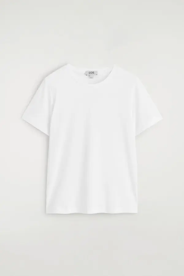 Cos Cotton Crew-neck T-shirt - White