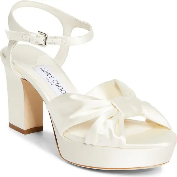 JIMMY CHOO Heloise Platform Sandal - Ivory