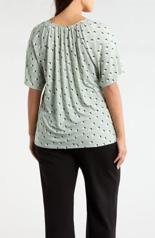 Anne Klein Dot Print V-neck Top