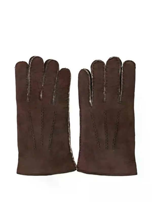 MOORER Stitched Gloves - Brown