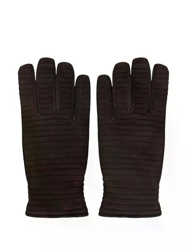 MOORER Ribbed Gloves - Brown