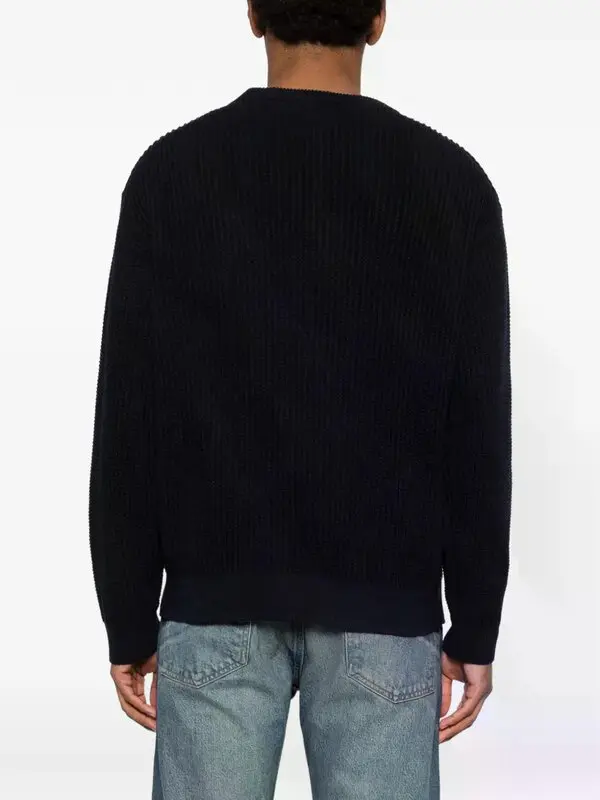 Maison Kitsuné Fox-patch Crew-neck Sweater - Blue