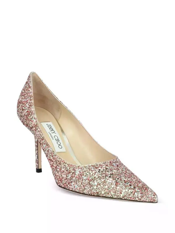 JIMMY CHOO Rose Glitter Pointed Pumps