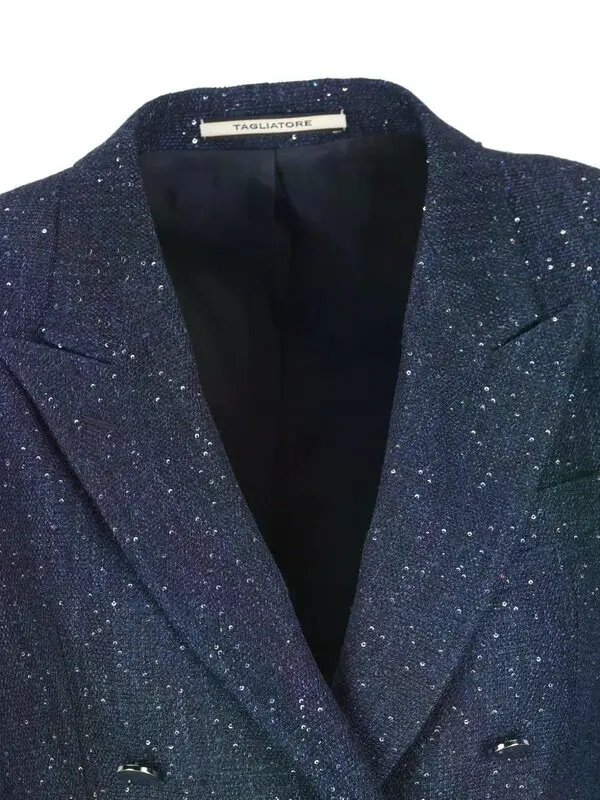 Tagliatore Sequin-embellished Double-breasted Blazer
